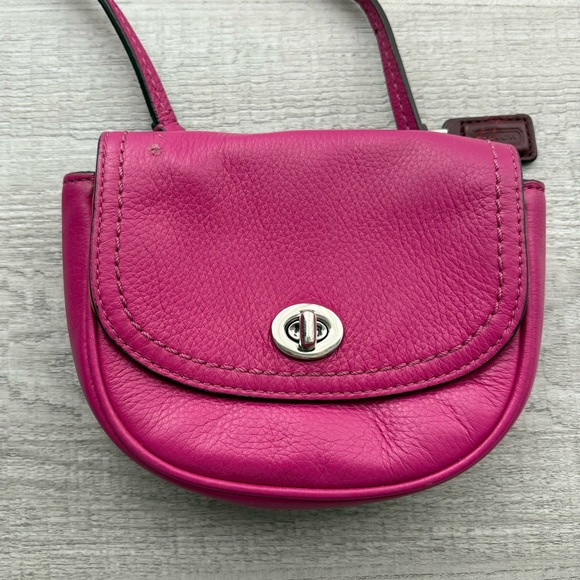 Coach | Bags | Coach Mini Pink Bag Park Leather Turnlock Flap Mini ...